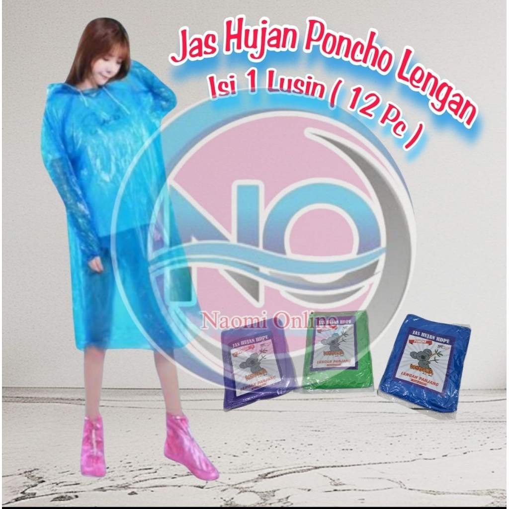 Jual 1 LUSIN (12 Pc) Jas HUJAN PLASTIK PONCHO LENGAN KOALA | Shopee ...