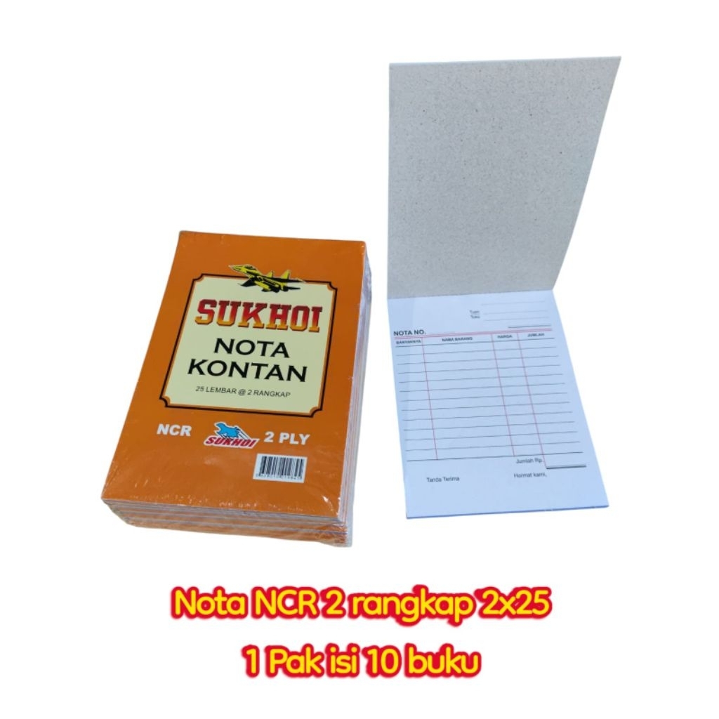 Jual ( 1pak 10 buku ) Harga Grosir nota ncr K-2 merk Sukhoi / nota ...