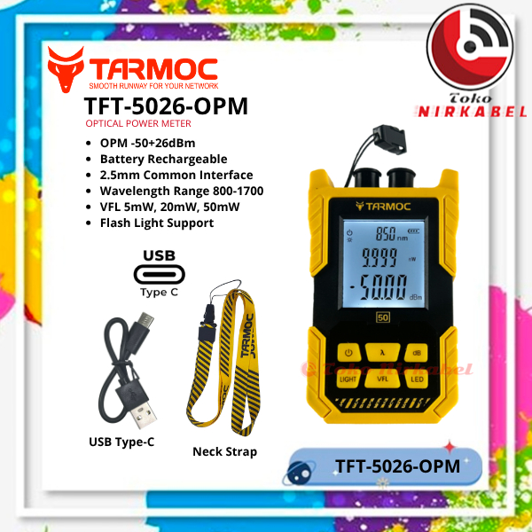 Jual Tarmoc TFT-5026-OPM | Optical Power Meter + VFL mini Rechargeable ...