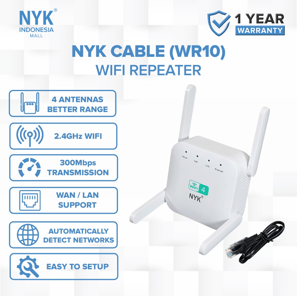 Jual Wifi Repeater Extender WiFi Internet NYK WR10 Router WiFi Wireless ...