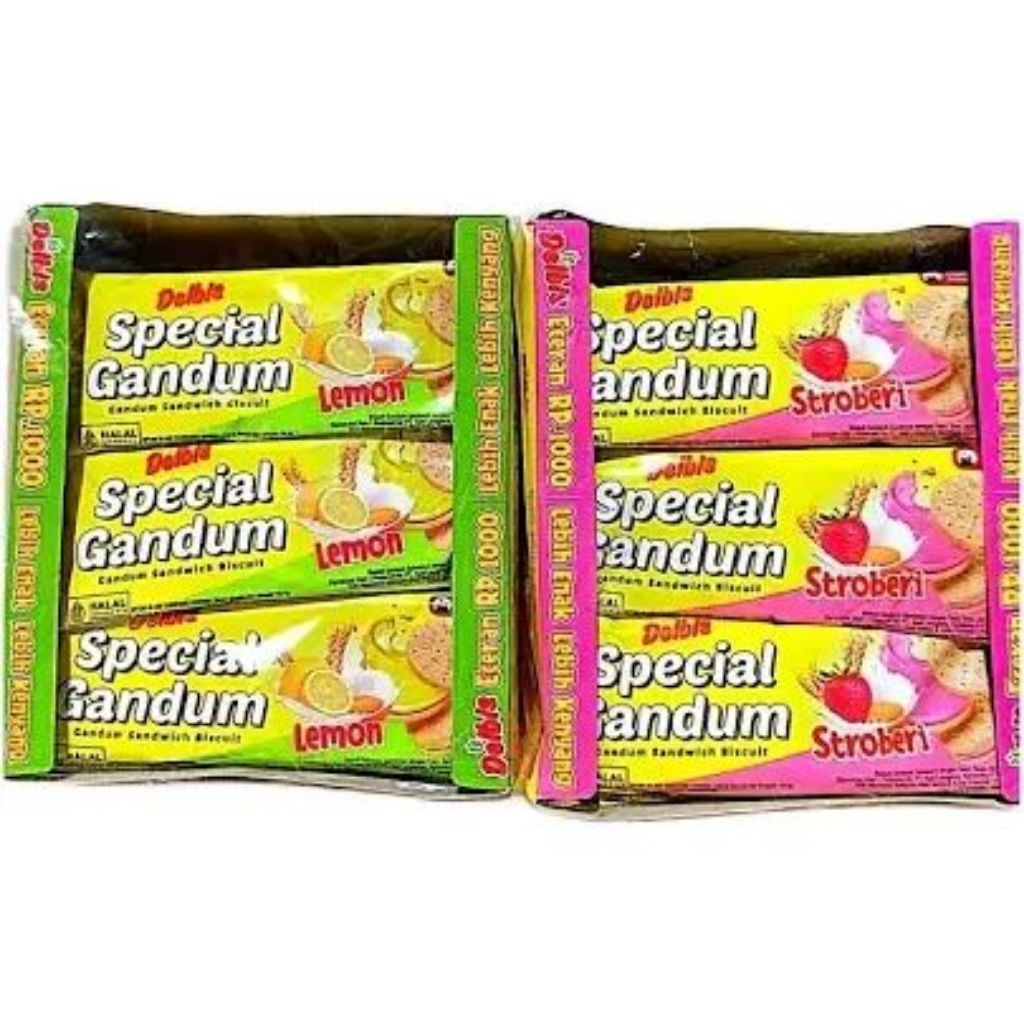 Jual DELBIS SPECIAL GANDUM RASA LEMON | STROBERY 1 BOX NETTO 12 PCS ...