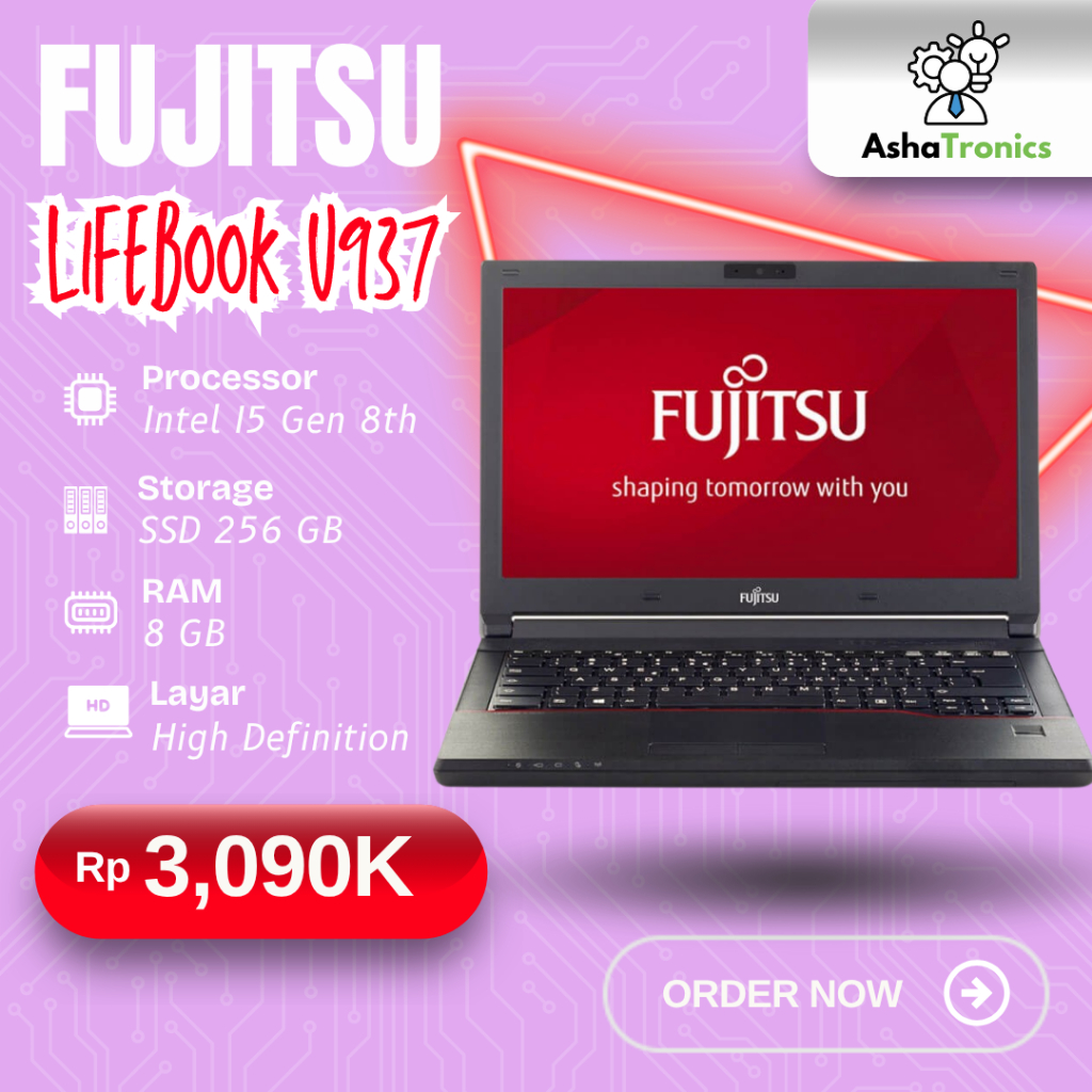 Jual Laptop Fujitsu Lifebook U937 I5 Gen 8th 8GB 256 GB | Shopee Indonesia