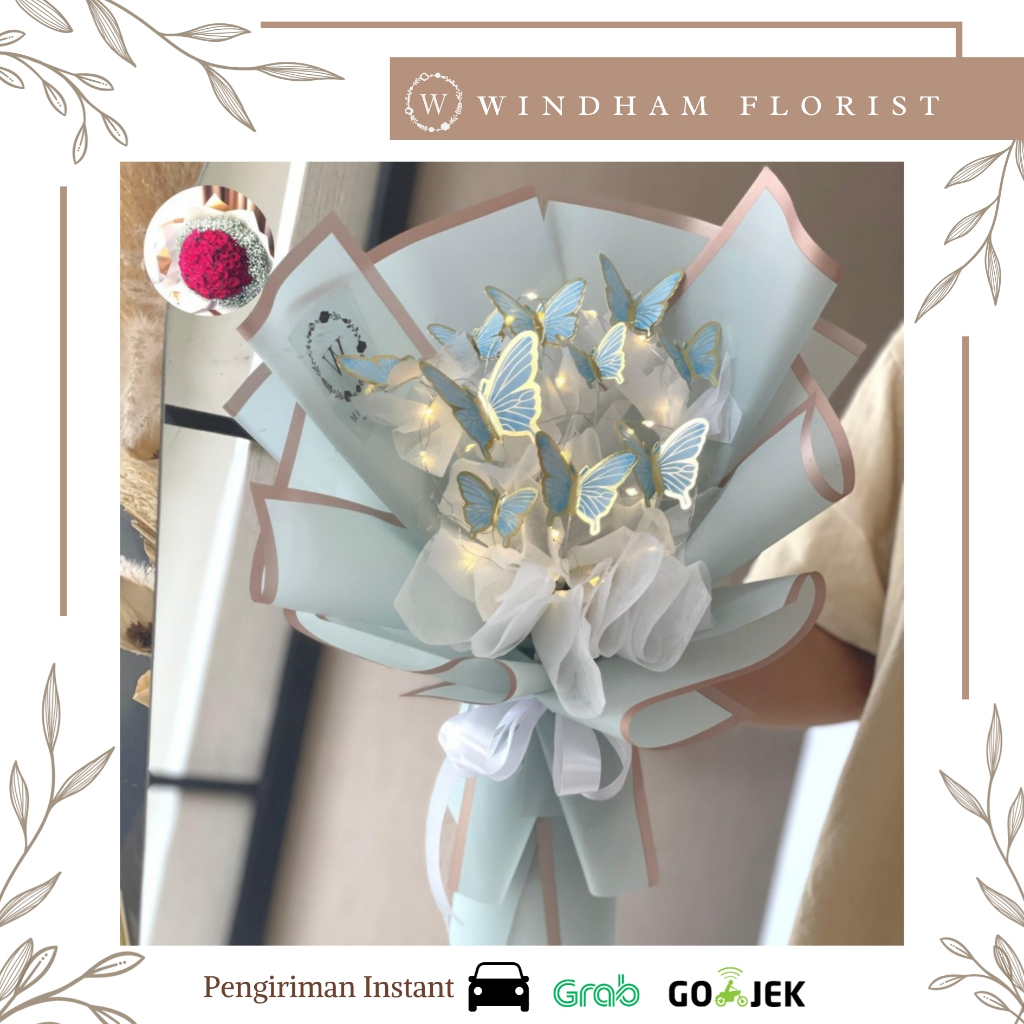 Jual Buket kupu kupu Led Bucket Butterfly Bouquet Wisuda Birthday ...