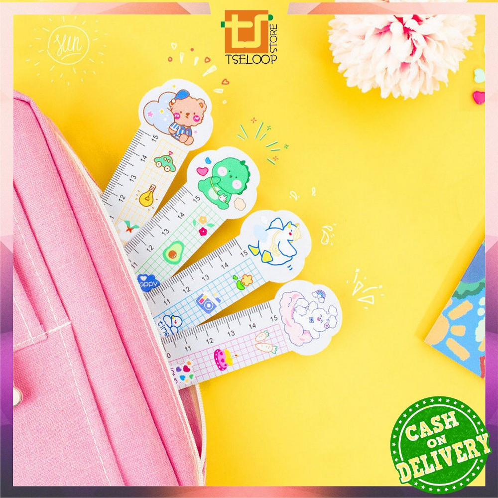 Jual EC OFM-A91 Penggaris Plastik 15cm Anak Pelajar Karakter Lucu Alat ...