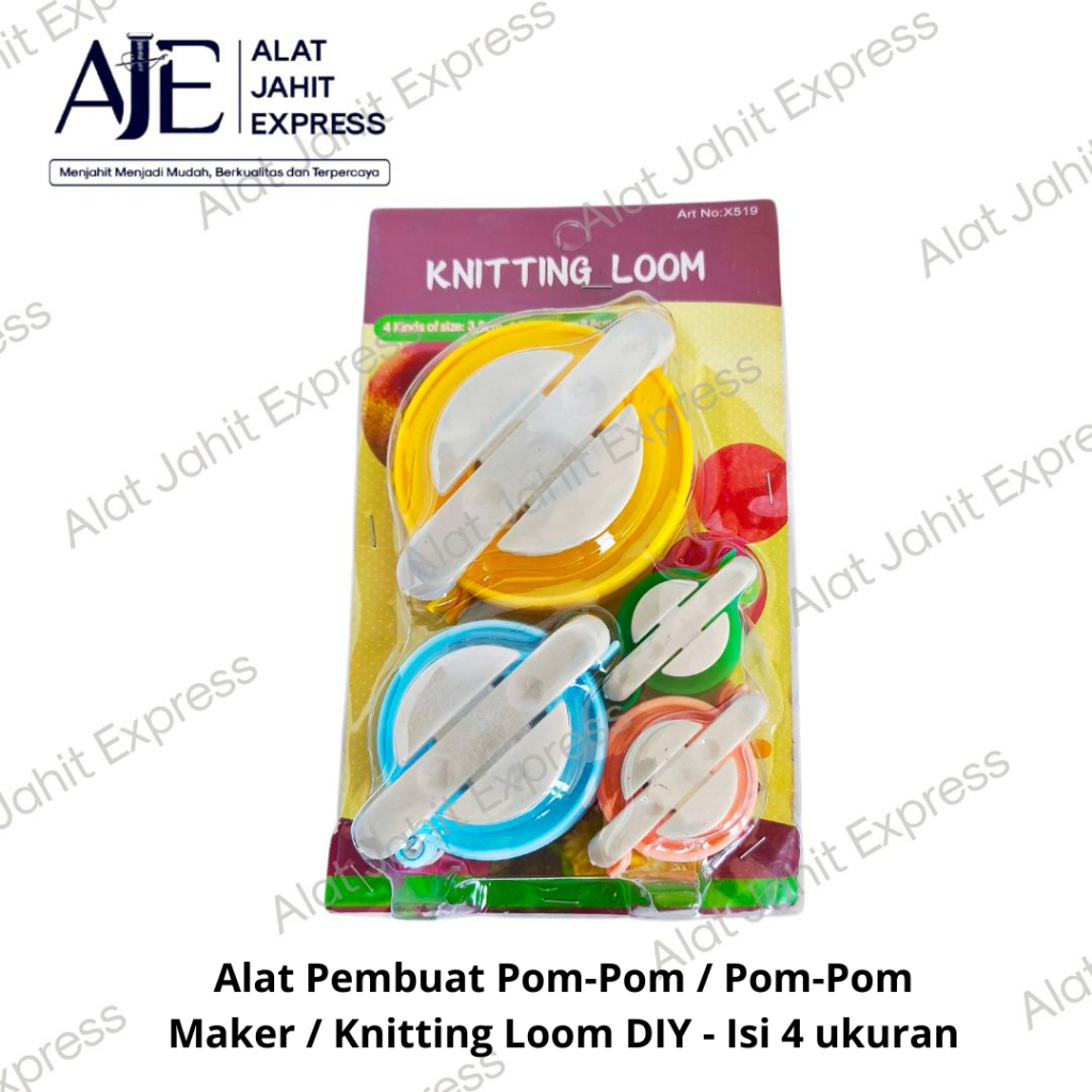 Jual Alat Pembuat Pom-Pom / Pom-Pom Maker / Knitting Loom DIY - Isi 4 ...