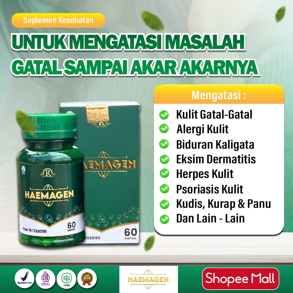 Jual Haemagen - Obat herbal mengatasi Gatal Ruam Alergi Dermatitis 60 ...