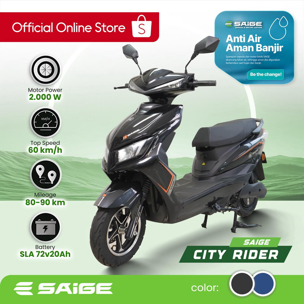Jual MOTOR LISTRIK RODA 2 | SAIGE CITY RIDER | Shopee Indonesia