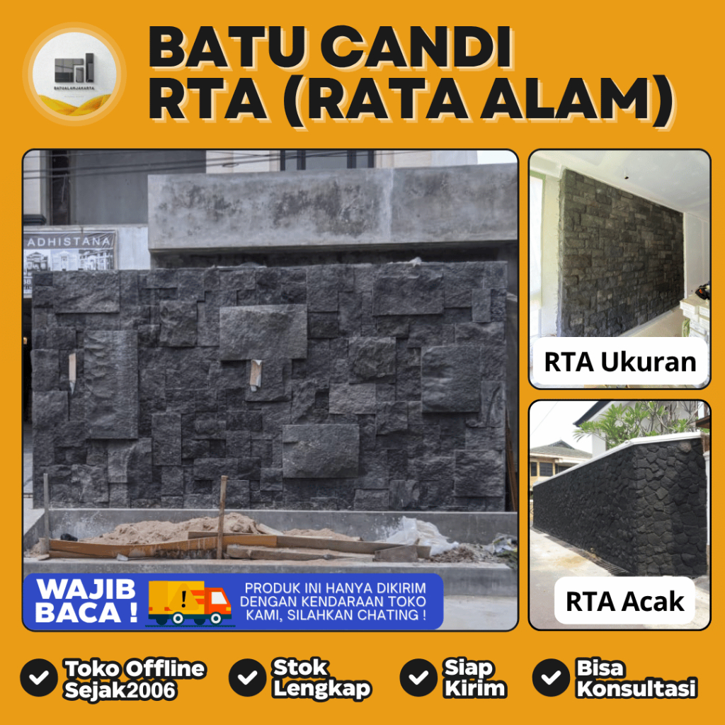 Jual Batu Alam Candi Hitam RTA (rata alam) Untuk Dinding Natural | Batu ...
