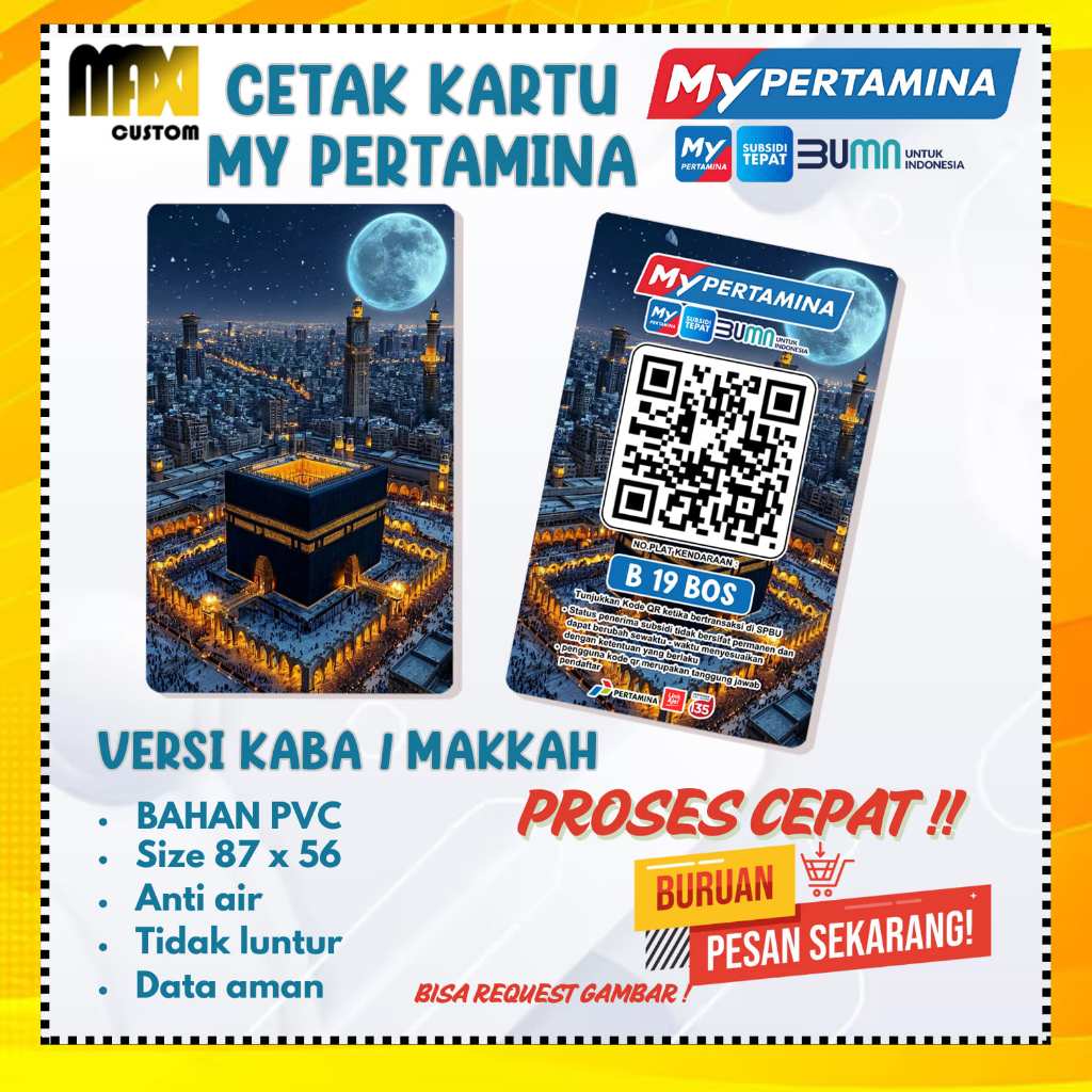 Jual KARTU KABA / MAKKAH / / KARTU BARCODE MYPERTAMINA CUSTOM (BAHAN ...