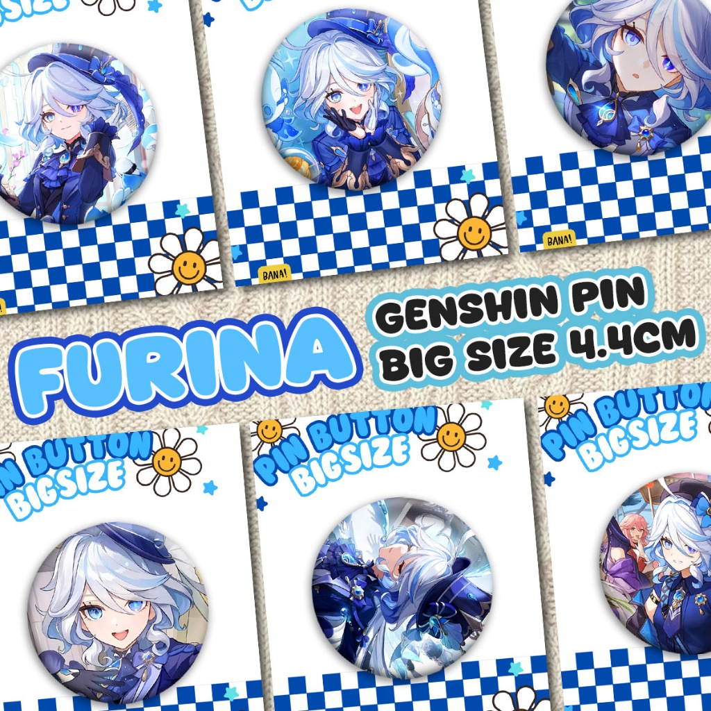 Jual Pin FURINA Genshin Impact BIG size 4.4CM Pin Anime BACA DESKRIPSI ...