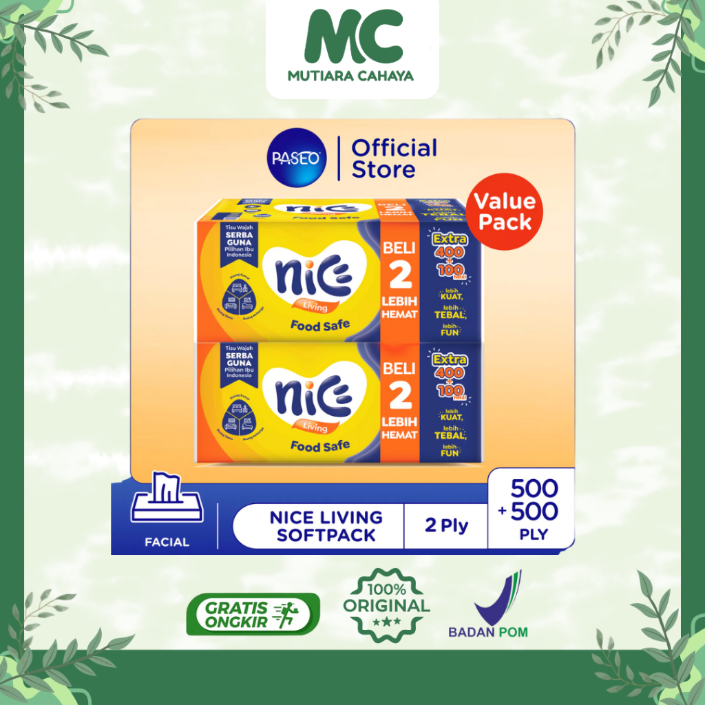 Jual MC Official - [BUY GET 1 FREE] Nice Facial Soft Tissue 200 Sheet ...