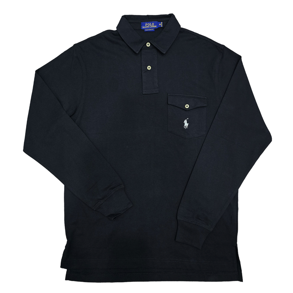 Jual Polo Ralph Lauren Polo Shirt Pria Lengan Panjang BLACK M0256 ...