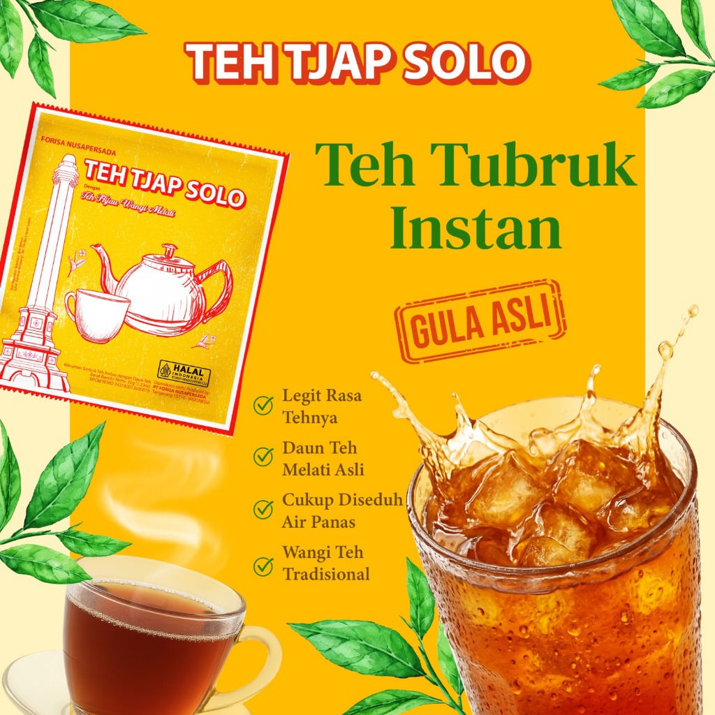 Jual Teh Tjap Solo (Teh Tubruk Instan) Renceng - 35gr x 10pcs | Shopee ...