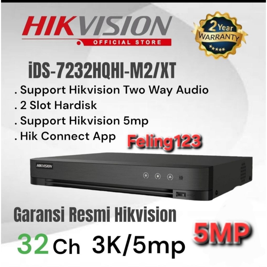 Jual DVR Hikvision 32 Channel iDS-7232HQHI-M2/XT Acusense 3K/5MP ...