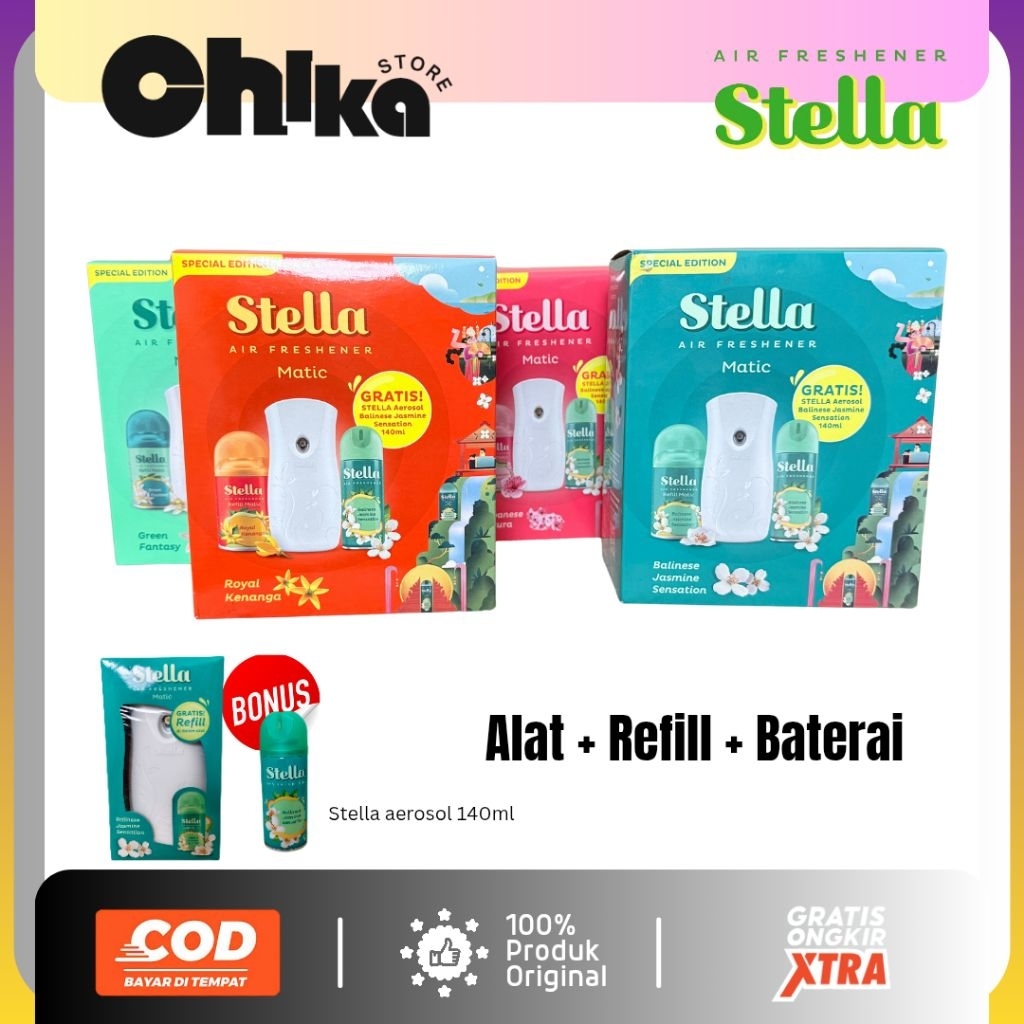 Jual Stella Alat Matic Box Set + Reffil Isi Ulang + Baterai + Bonus ...