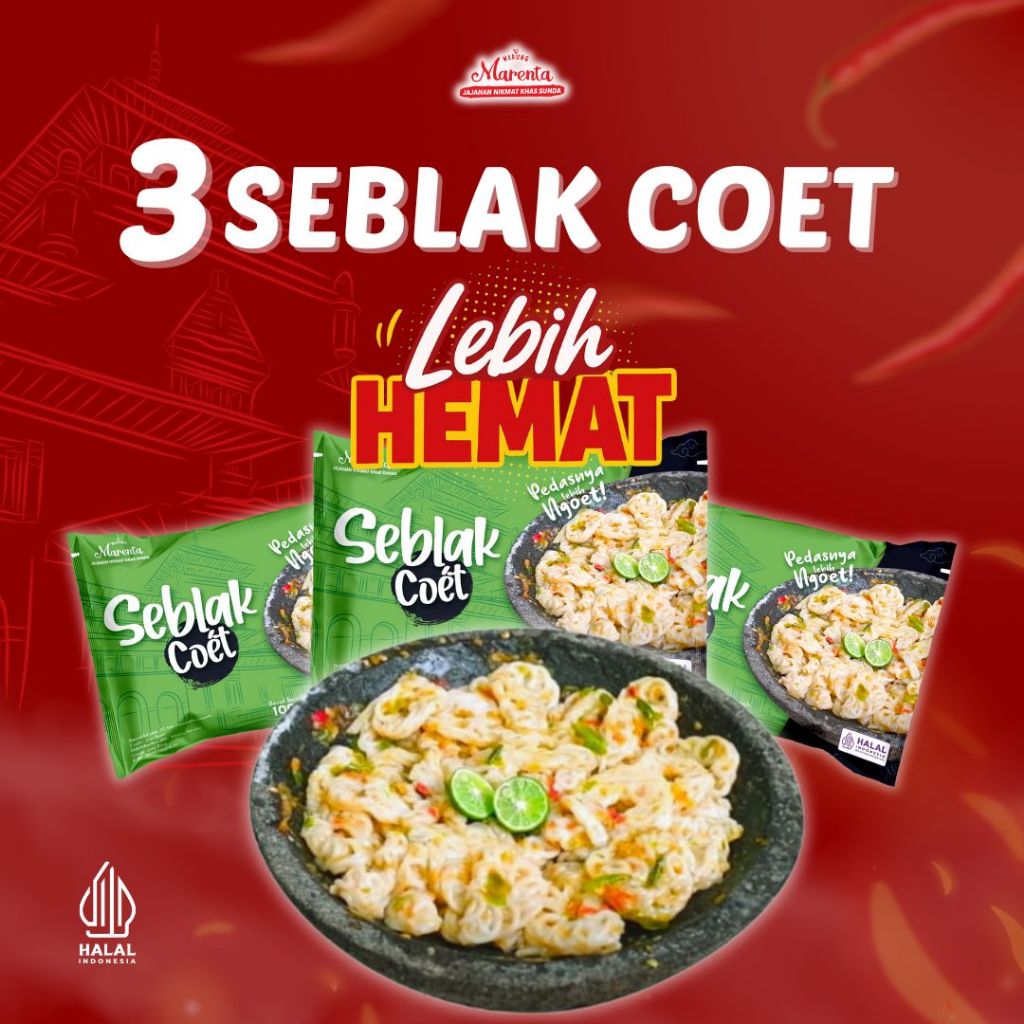 Jual Marenta PAKET 3PCS SEBLAK COET Cobek Cocol Pedas Viral Instan ...