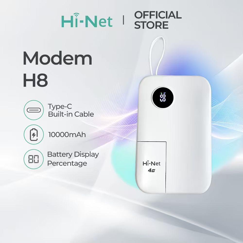 Jual Hi Net H8 Modem Wifi 4G LTE 300Mbps dengan bank daya 10000mAh wifi ...