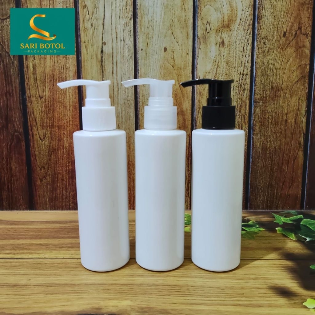 Jual BOTOL PUMP 150 ML LOTION PUTIH WHITE PLASTIK POMPA RF 150ML WADAH ...