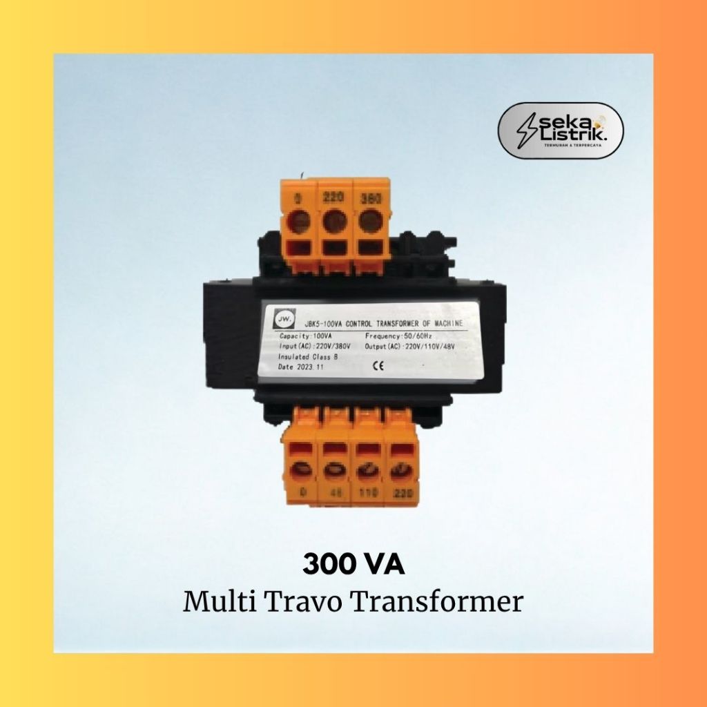 Jual Multi Trafo Transformer Step Down 300VA - 380/220V ke 48 / 110 ...