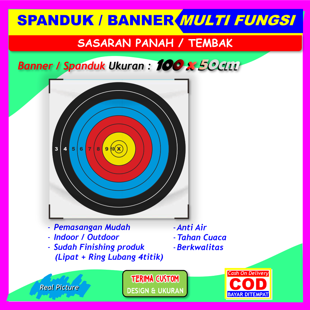 Jual Banner spanduk target panahan menembak olah raga panah media ...