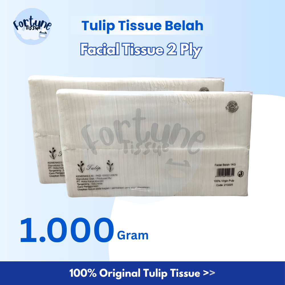 Jual PAKET HEMAT 2 Packs Facial Tissue TULIP BELAH 2 Ply 1000 Gram ...