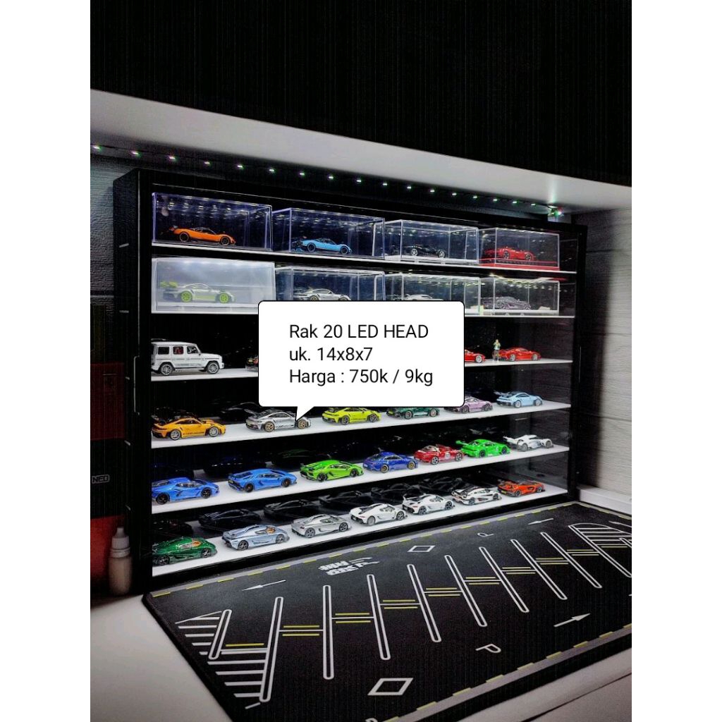 Jual Rak Akrilik 20 slot custom led header | Shopee Indonesia