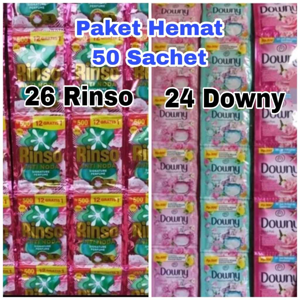 Jual 50 Sachet Rinso Cair Isi 26 Sachet 20Ml Anti Noda Kemasan 500 ...