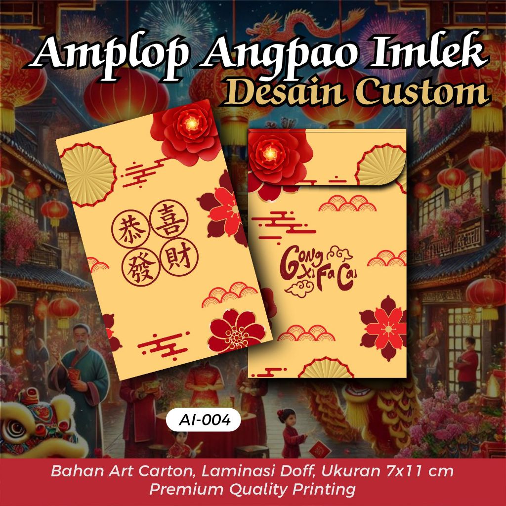 Jual Amplop Angpau Imlek Tahun Baru Cina 2026 Isi 6 pcs Ukuran 7x11 cm ...