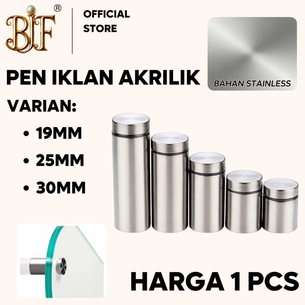 Jual Pen Iklan / Pen Baut Iklan Kaca Akrilik Sign Board Stainless Steel ...