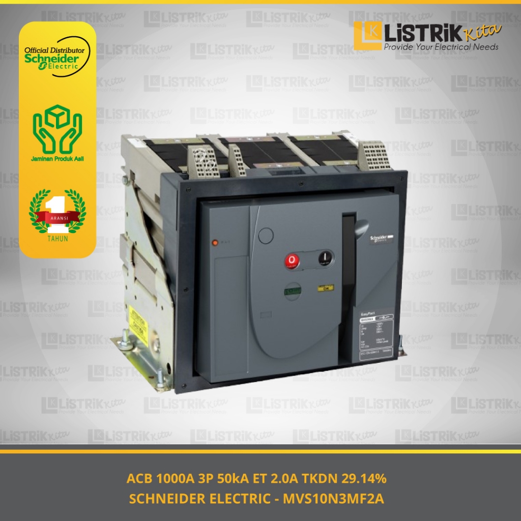 Jual ACB SCHNEIDER ELECTRIC 1000A 3P 50kA ET 2.0A TKDN 29.14% ...