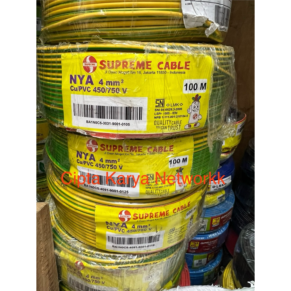 Jual Kabel Supreme NYA 4mm Grounding K/H / NYA 4mm Supreme Nya 4 mm ...