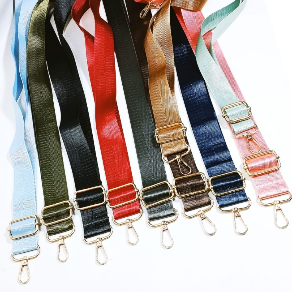 Jual Besi emas Tali tas slempang wanita ukuran 3cm polos strap webbing ...