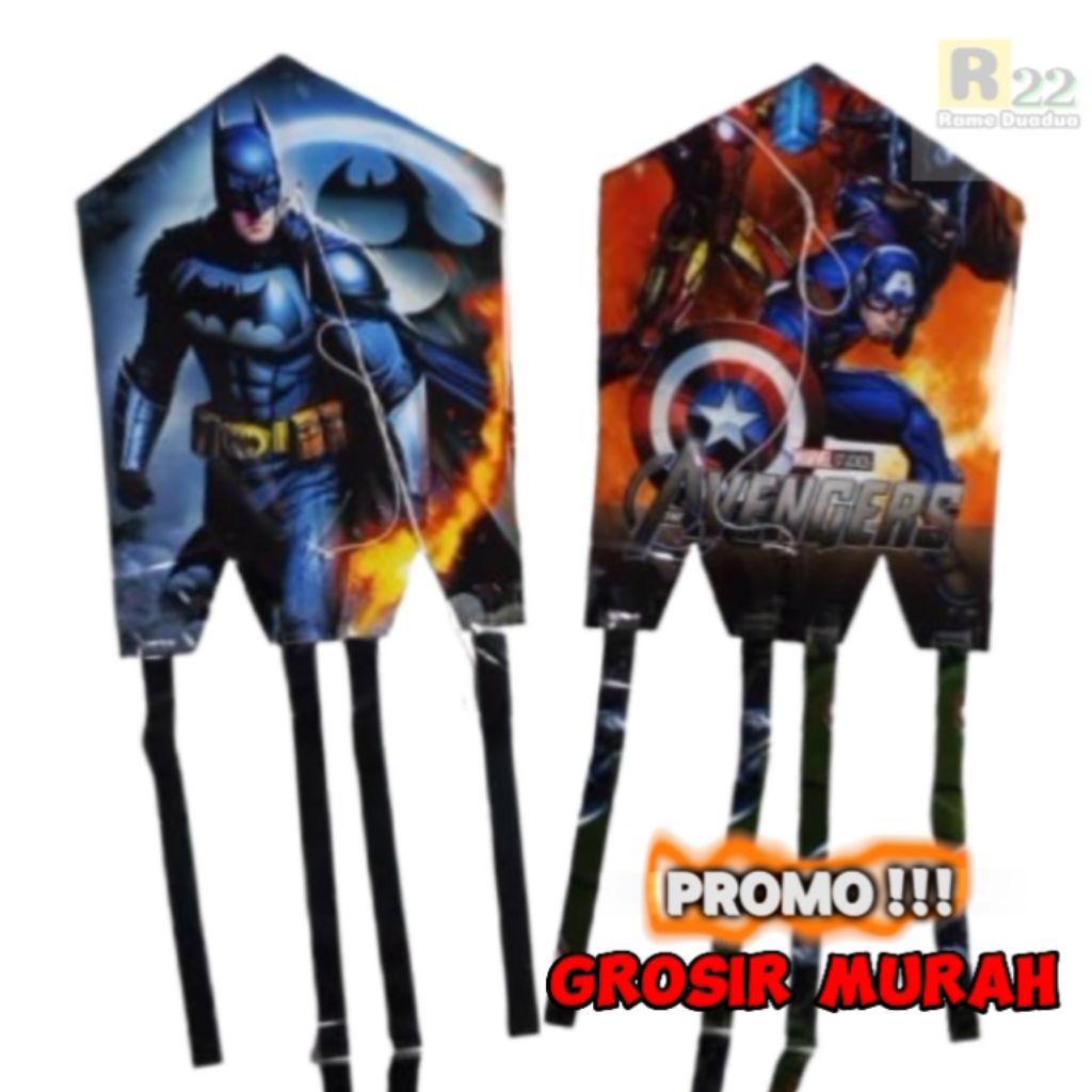 Jual PROMO GROSIR MURAH 100 PCS - Layangan Mini Karakter - Layangan ...