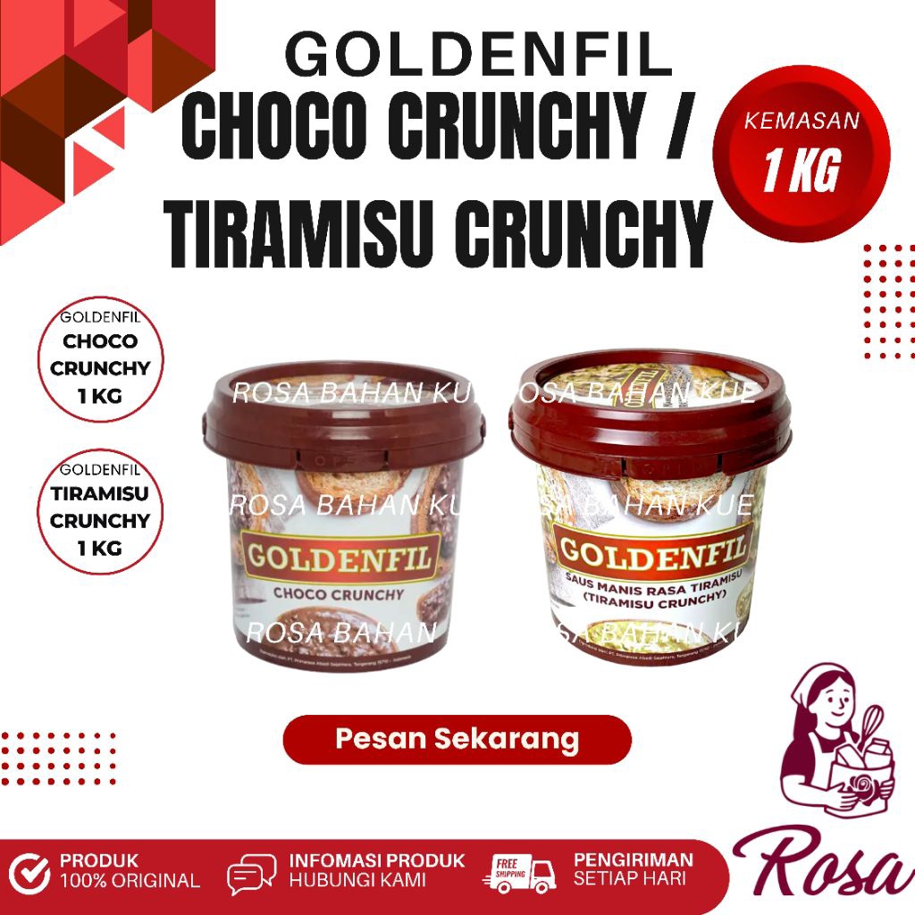 Jual Selai Goldenfill Choco Crunchy & Tiramisu Crunchy 1kg – Selai ...