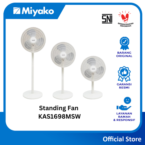Jual Miyako Stand Fan KAS-1698-MSW 3in1 New Model Warna Putih Jaring ...