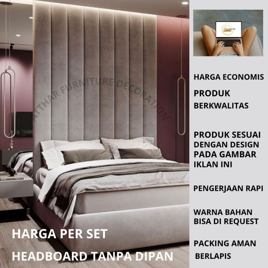 Jual Headboard Wallpanel Dinding Tempel I Model Persegi Panjang I ...