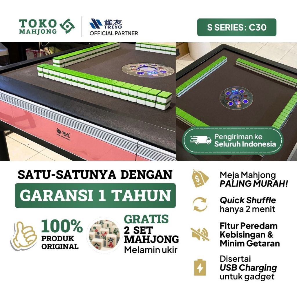 Jual C30 Automatic Chinese Mahjong Table Official Treyo | Mahjong Auto ...