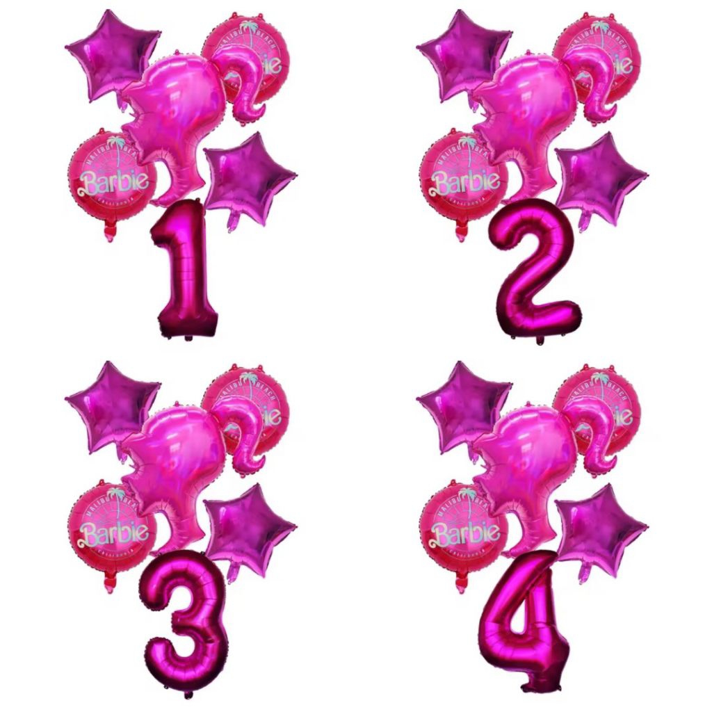 Jual Paket dekorasi ulang tahun tema barbie pink fanta set balon angka ...