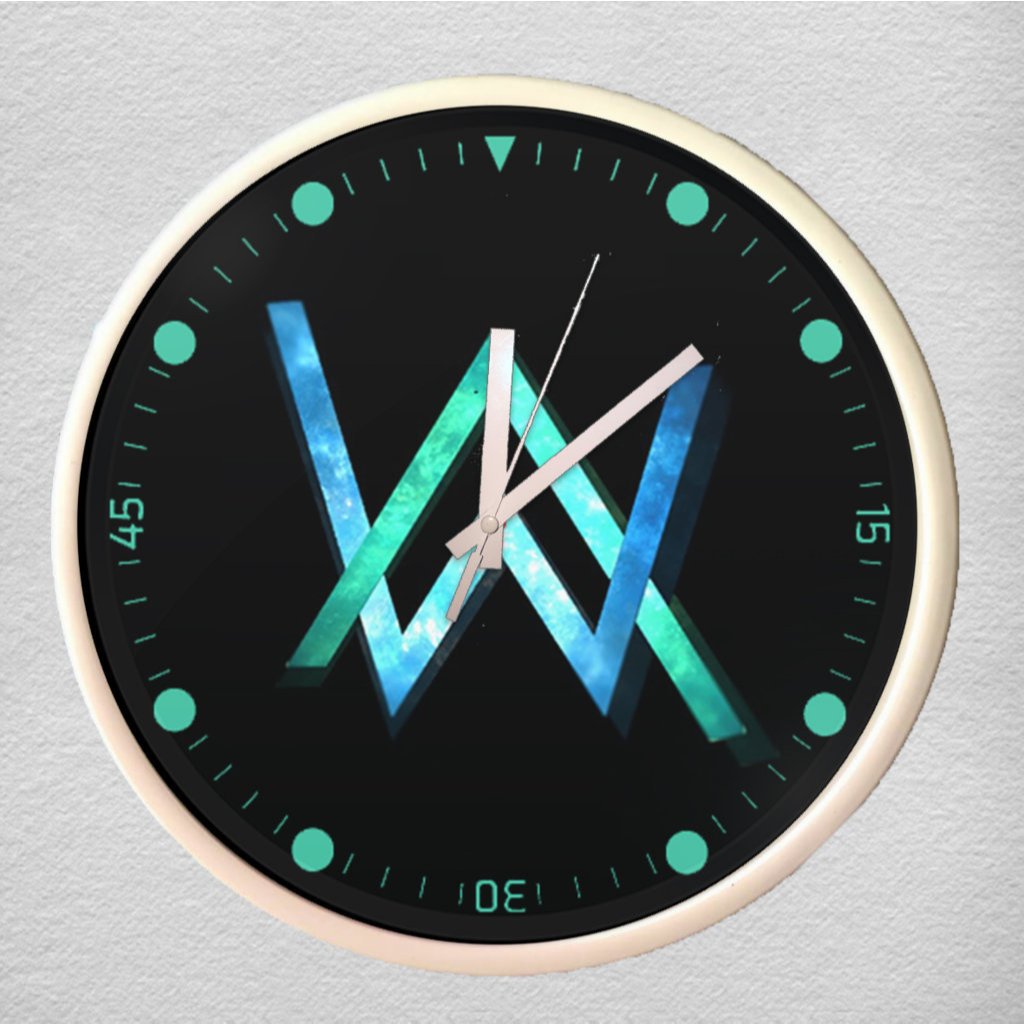 Jual Jam Dinding Aesthetic Simple ALAN WALKER Minimalis Penutup Kaca ...