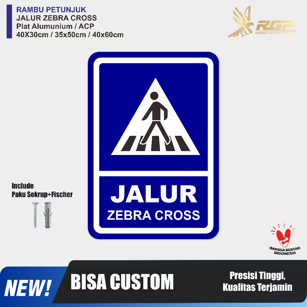 Jual Rambu Jalur Zebra Cross - Plat Alumunium | Shopee Indonesia