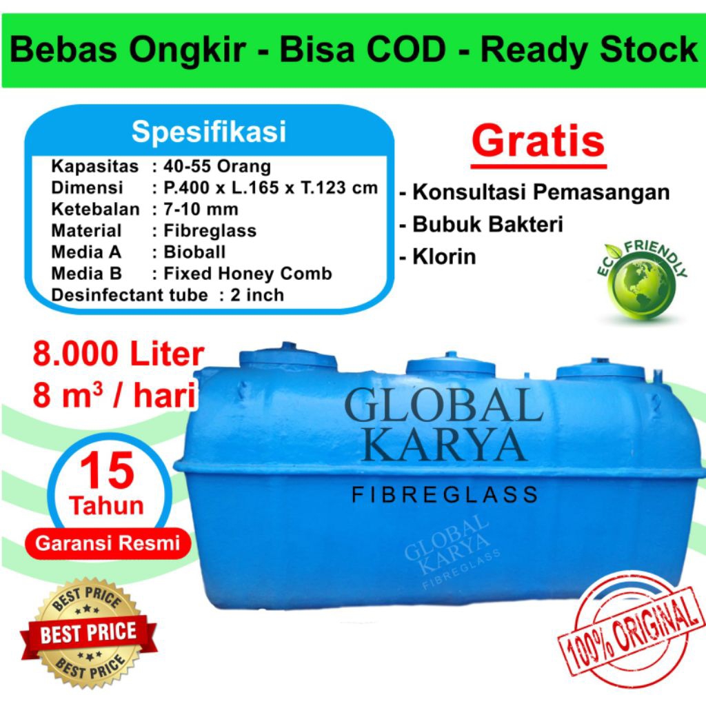 Jual Septictank Biofilter 8000 Liter - STP - IPAL - Septic Tank ...