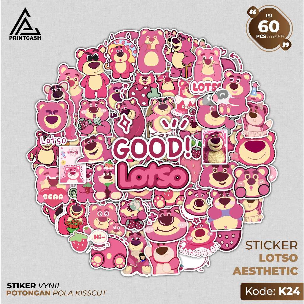 Jual Sticker Pack Lotso Toy Story Isi 60pcs - Stiker Aesthetic Anti Air ...