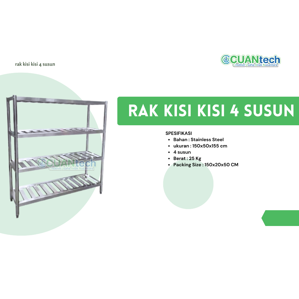 Jual Rak Kisi-Kisi 4 Susun Stainless Steel CUANtech | Shopee Indonesia