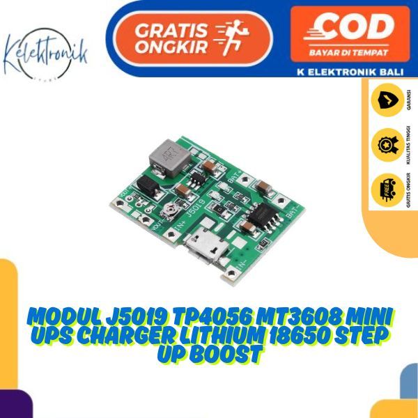 Jual Modul J5019 TP4056 MT3608 Mini UPS Charger Lithium 18650 Step Up ...