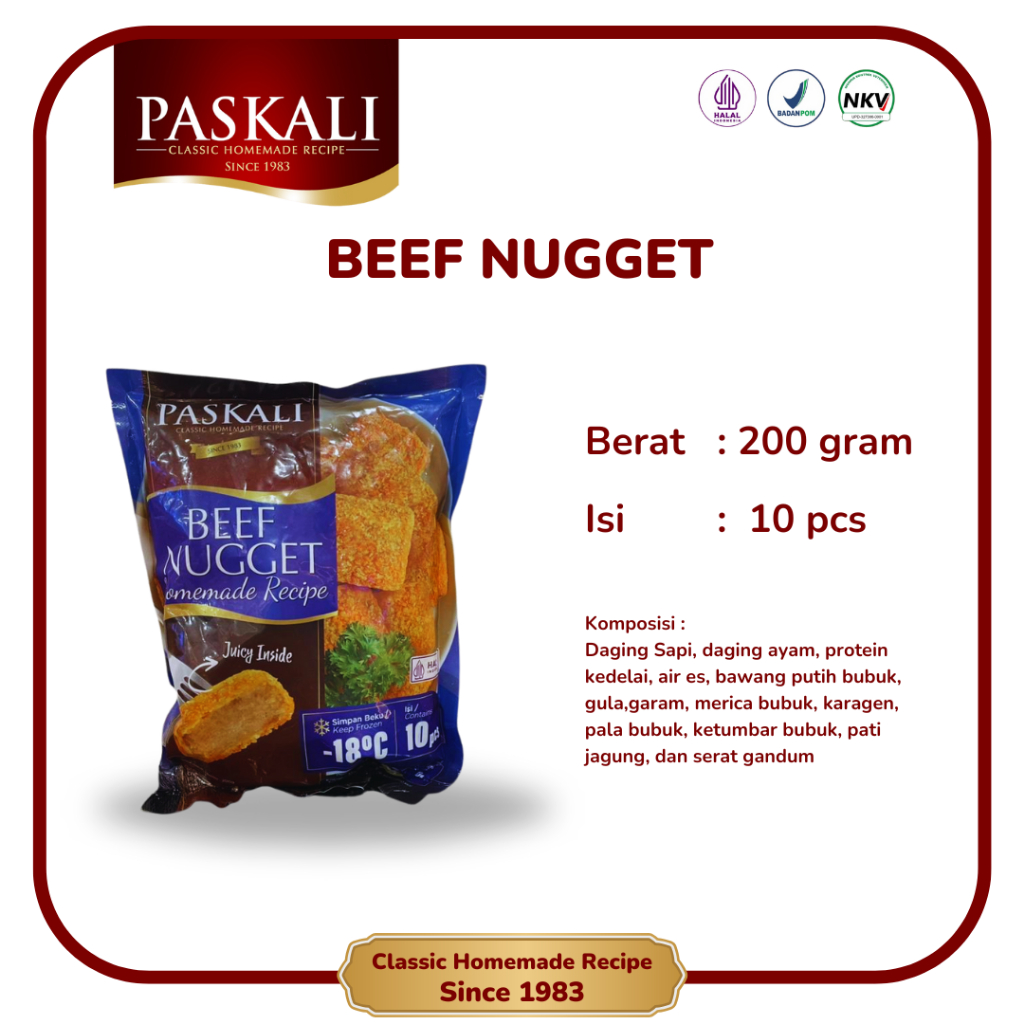 Jual Paskali Beef Nugget 200 Gram Isi 10 Pcs | Shopee Indonesia