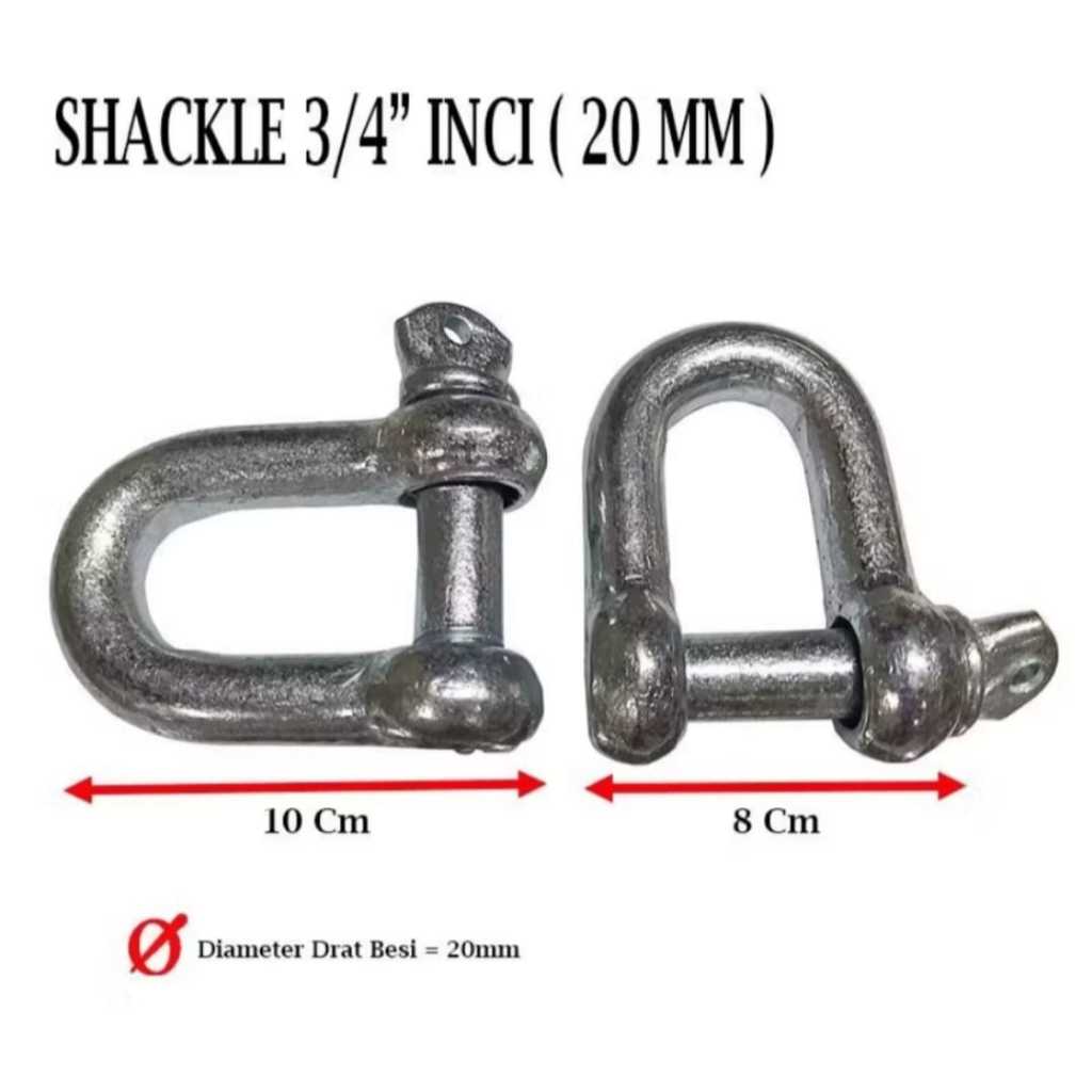 Jual Segel D 20 mm ( 3/4'' ) / Segel D 20 mm besi galvanis / Shackle D ...