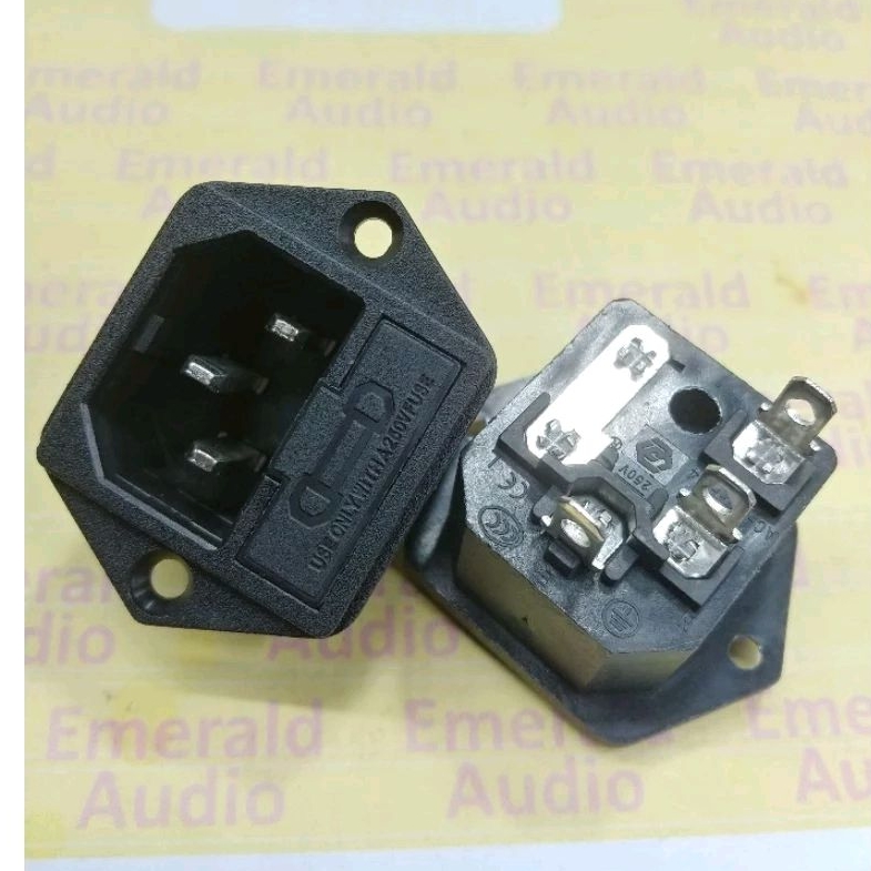 Jual Soket AC in Fuse Socket in AC Komputer 3 pin plus tempat fuse atau ...