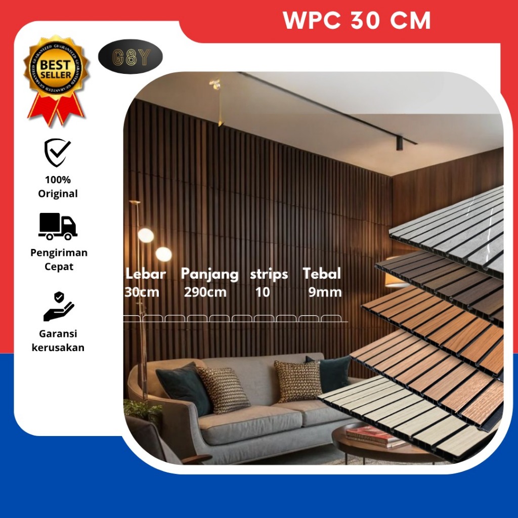 Jual WPC Wood Panel Dinding UK L 30CM X PANJANG 3 METER & 1 METER ...