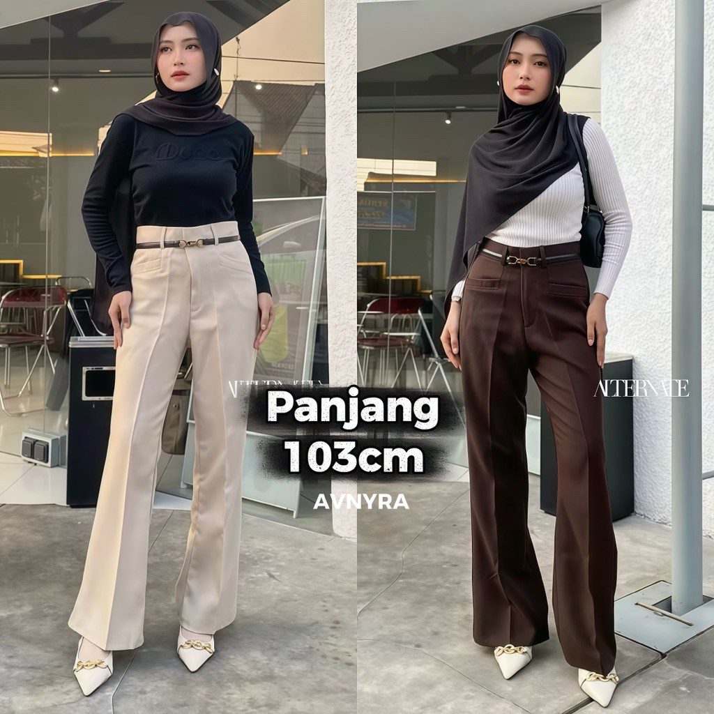 Jual Cutbray Highwaist Pants - Celana Cutbray Pinggang Highwaist Bahan ...