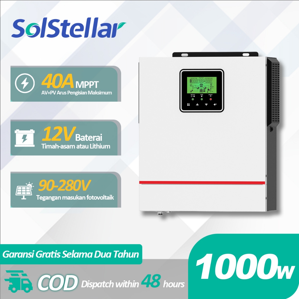 Jual 1KW 12V MPPT Hybrid Solar Inverter Built-in 40A Solar Charge ...